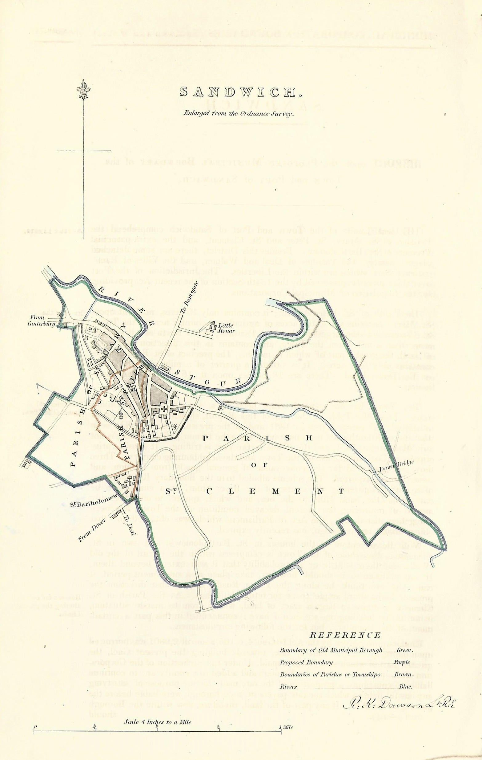 Sandwich Kent antique map Boundary Commission 1837 – Maps and Antique ...