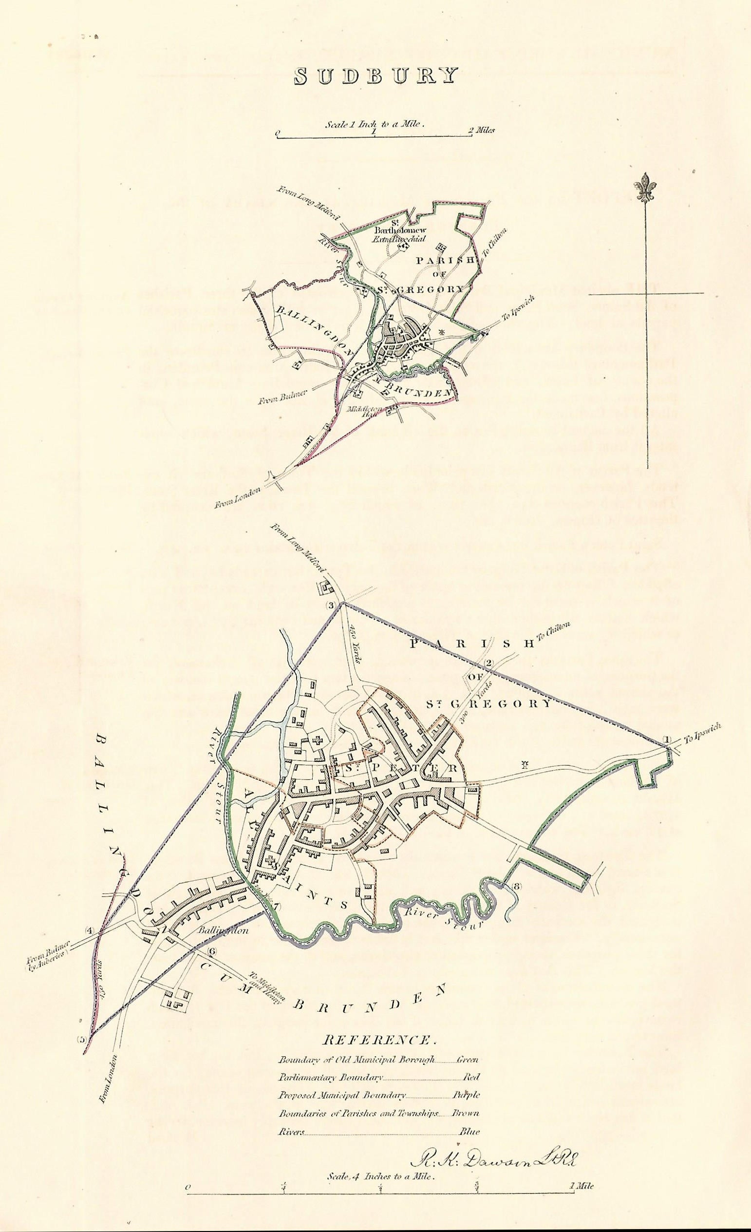 Sudbury Suffolk antique map Boundary Commission 1837 – Maps and Antique ...