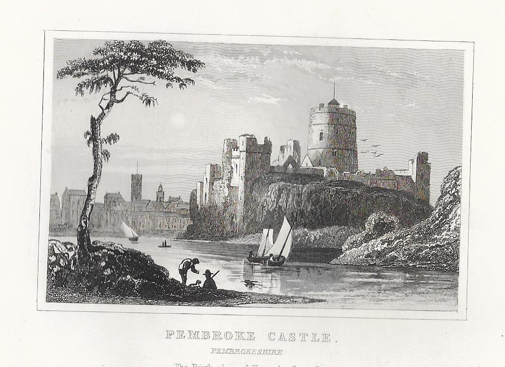 Pembroke Castle Wales antique print 1845 – Maps and Antique Prints