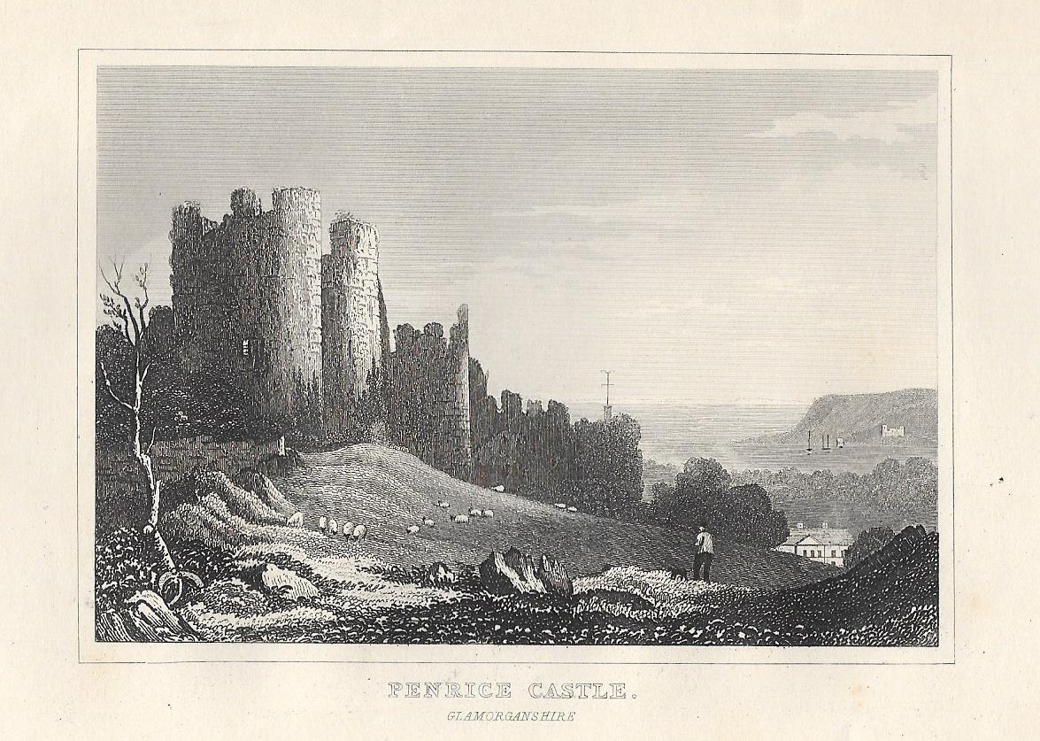 Penrice Castle Glamorganshire Wales antique print 1845 – Maps and ...