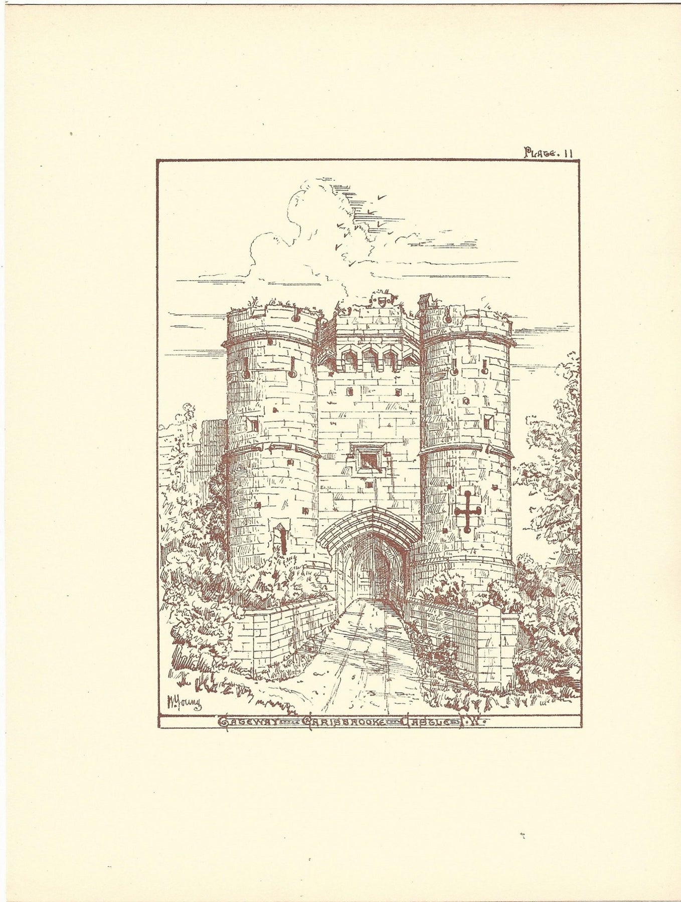 Carisbrooke Castle Gateway Isle of Wight antique print 1869 – Maps and ...