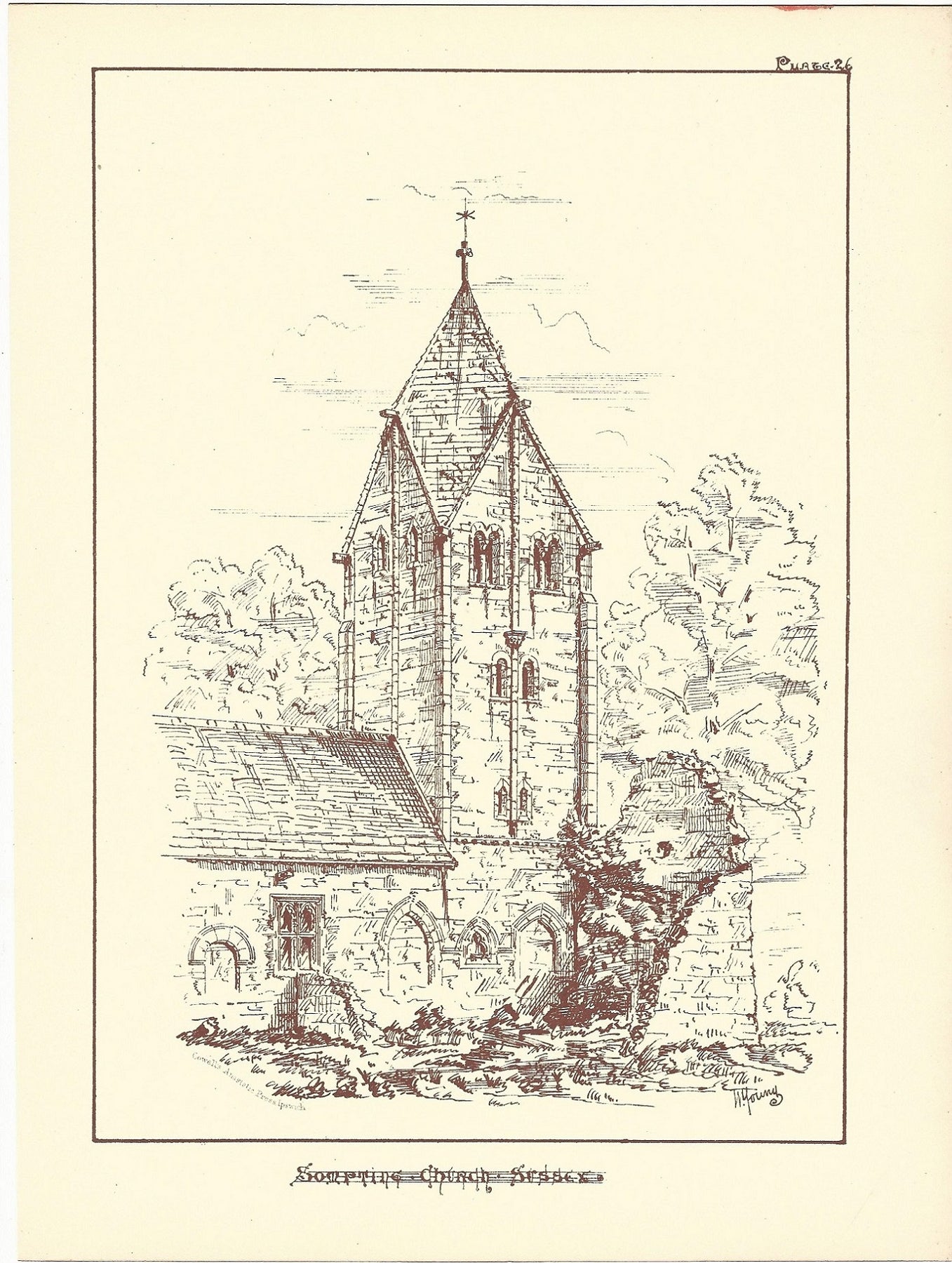 Sompting Church West Sussex antique print published 1869 – Frontispiece ...