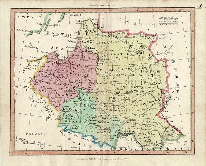 Poland antique map published 1805 – Maps and Antique Prints