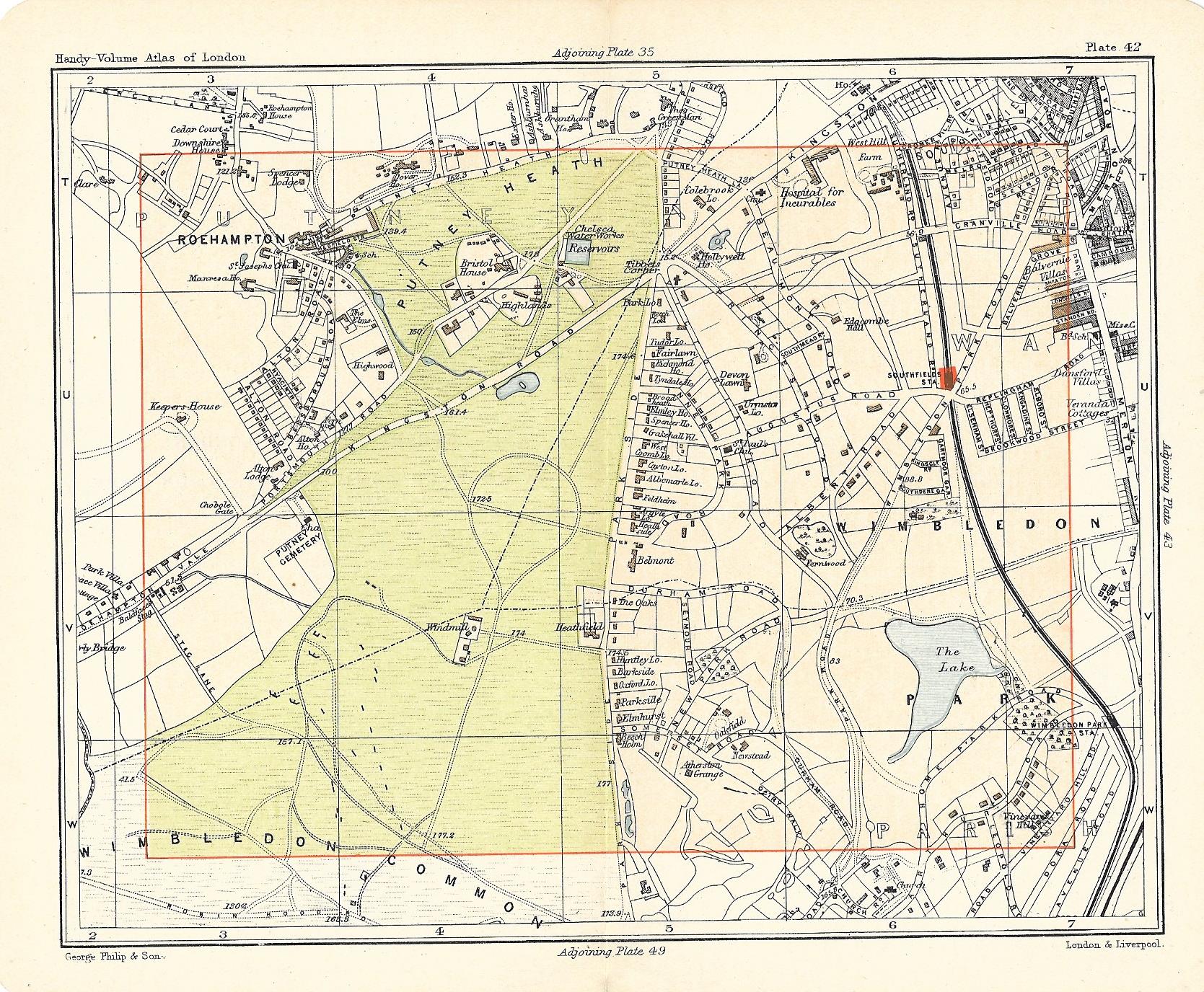 Putney Heath antique map 1902 – Maps and Antique Prints