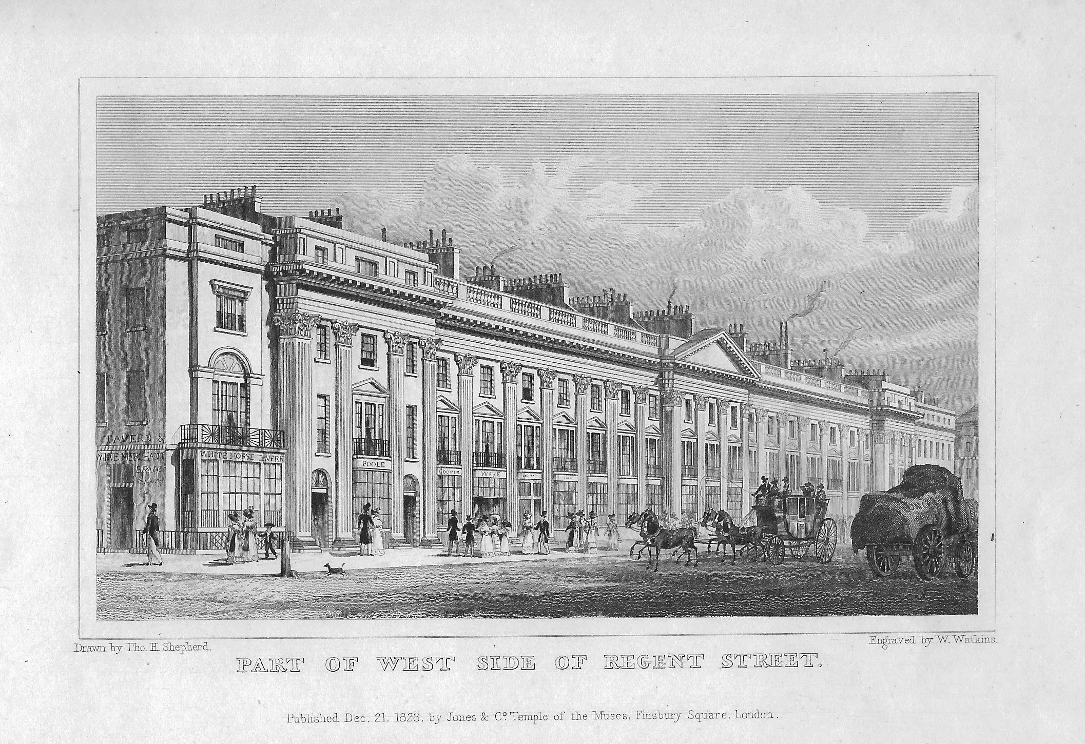 Regent Street London antique print 1830 – Maps and Antique Prints