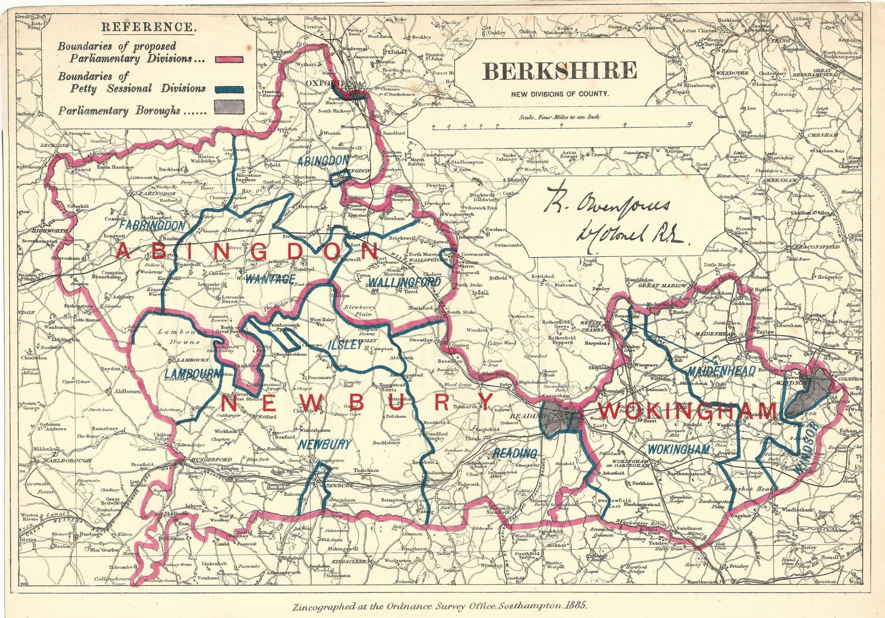 Berkshire antique map Boundary Commission 1885 – Maps and Antique Prints
