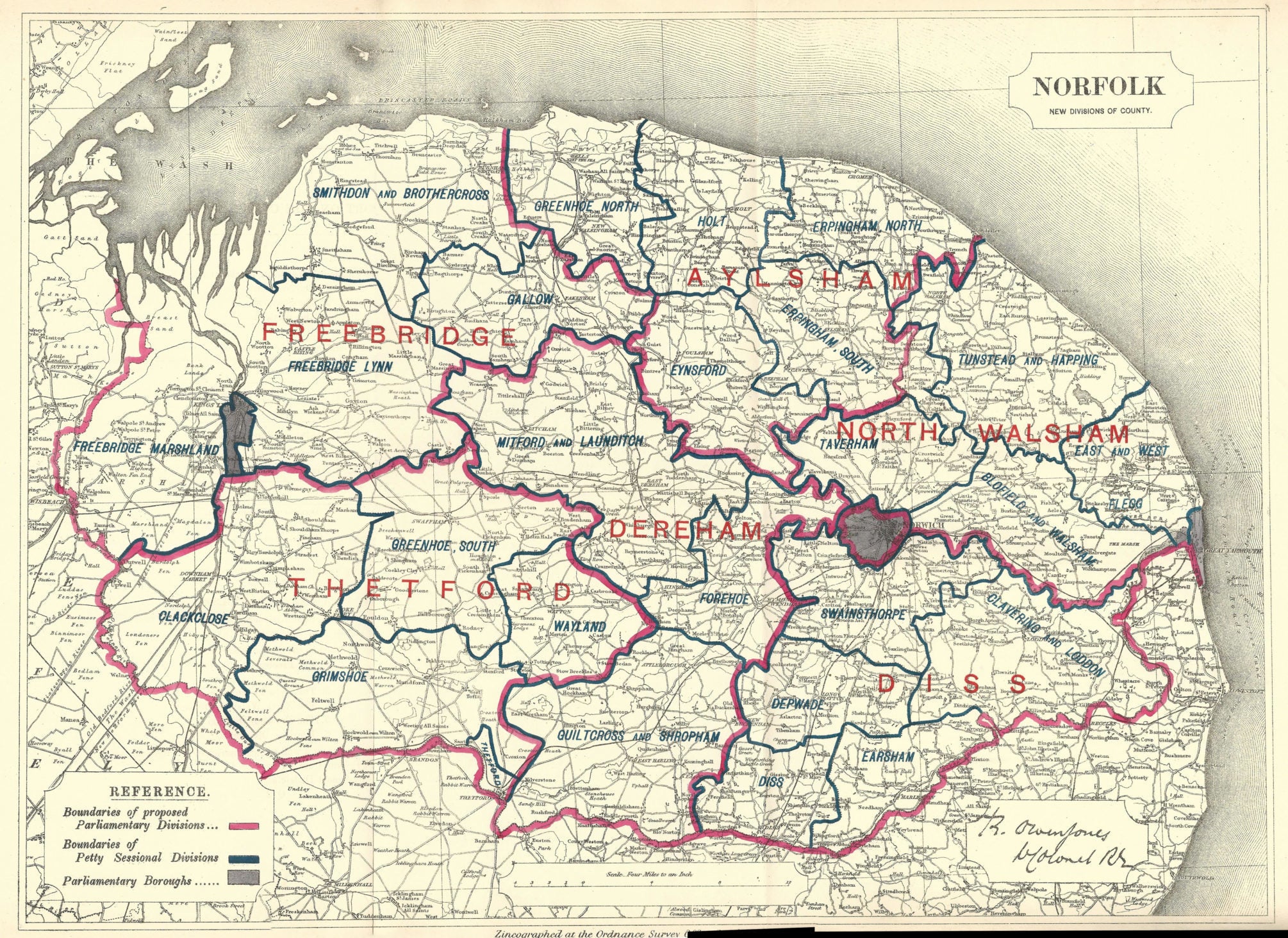 Norfolk antique map Boundary Commission 1885 – Maps and Antique Prints