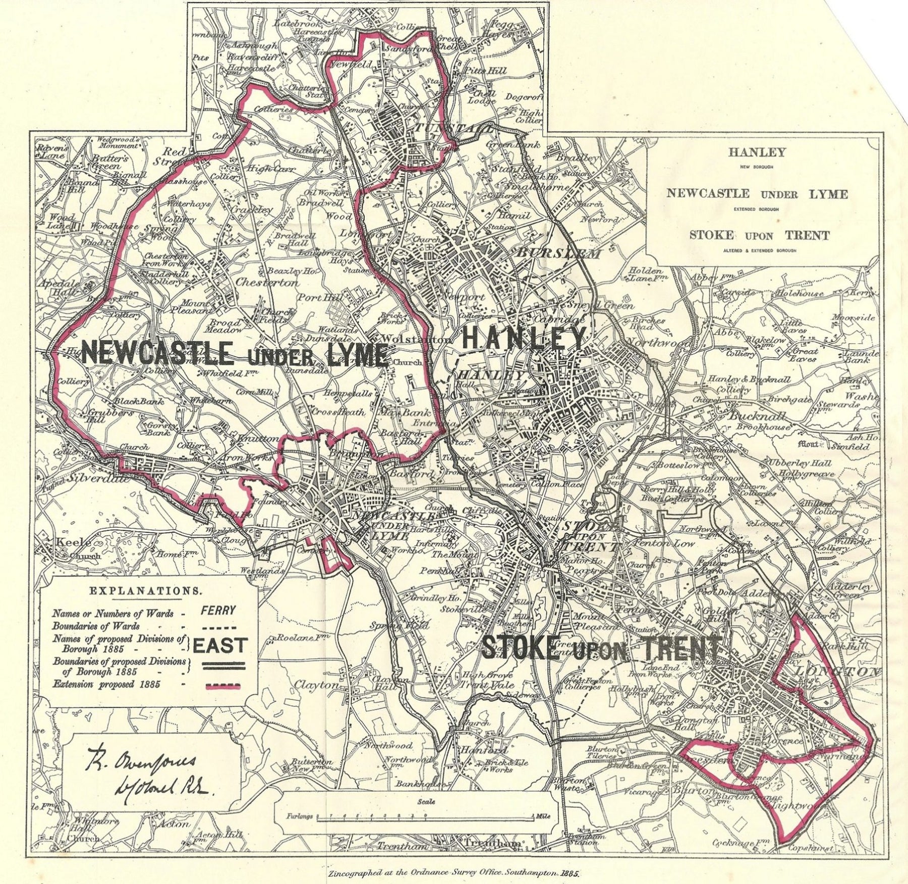 Staffordshire antique parliamentary constituency map 1885 – Maps and ...