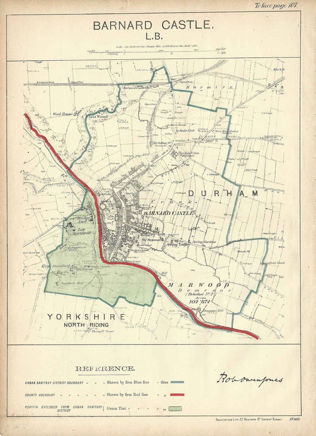 Barnard Castle antique map Boundary Commission 1888 – Maps and Antique ...