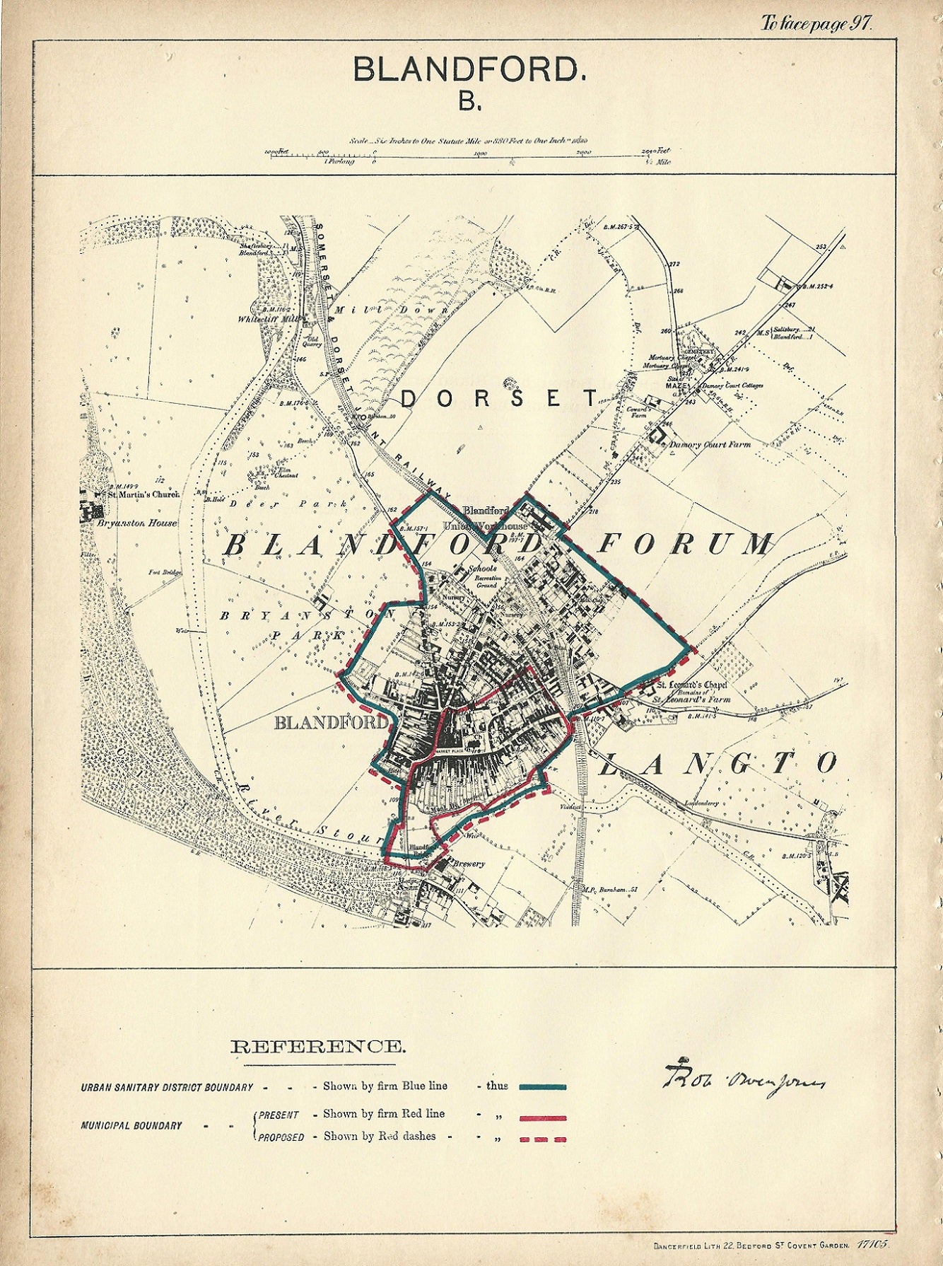 Blandford antique map Boundary Commission Report 1888 – Maps and ...