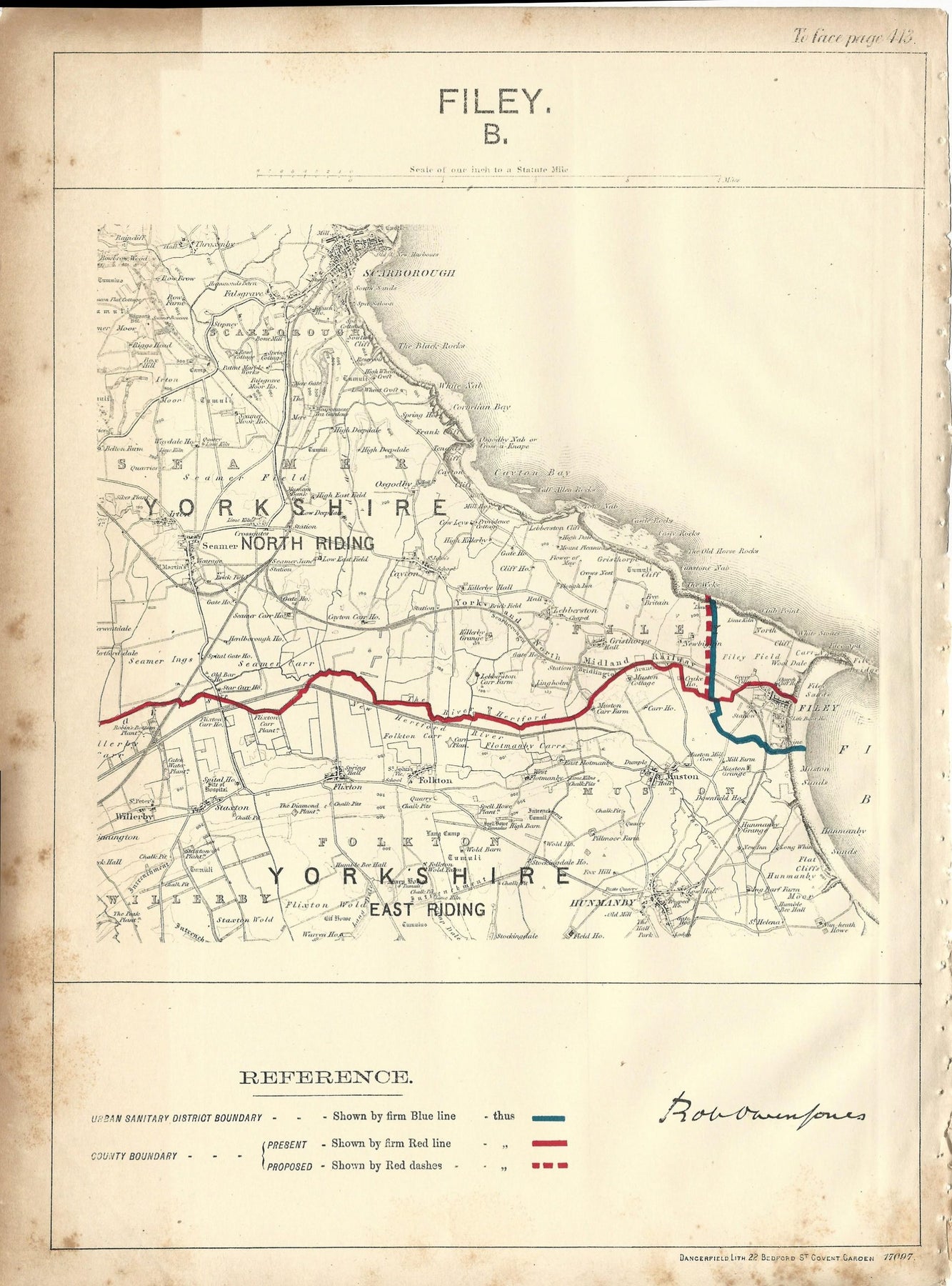 Filey North Yorkshire antique map Ordnance Survey 1888 – Maps and ...