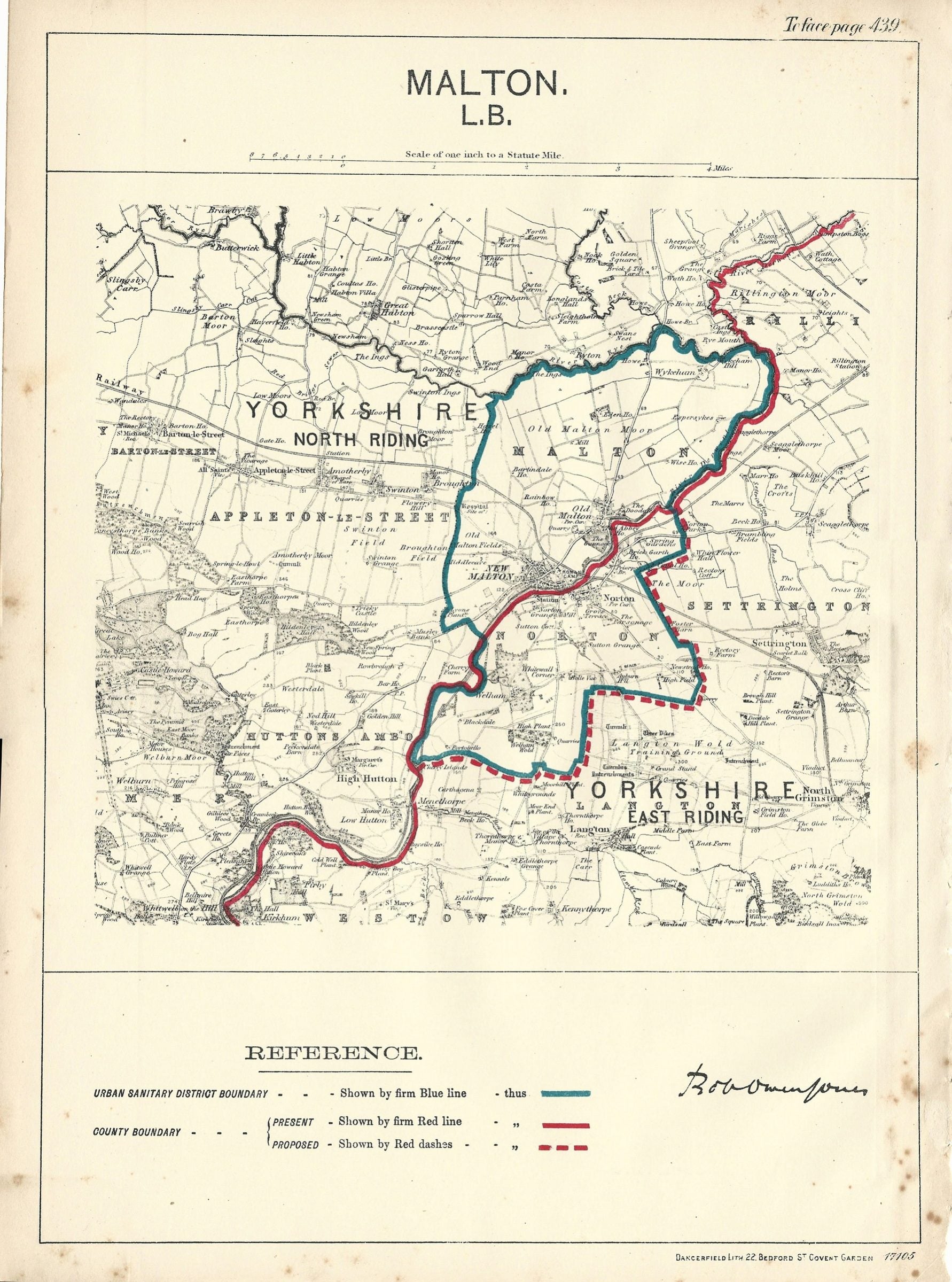 Malton North Yorkshire antique map Ordnance Survey 1888 – Maps and ...