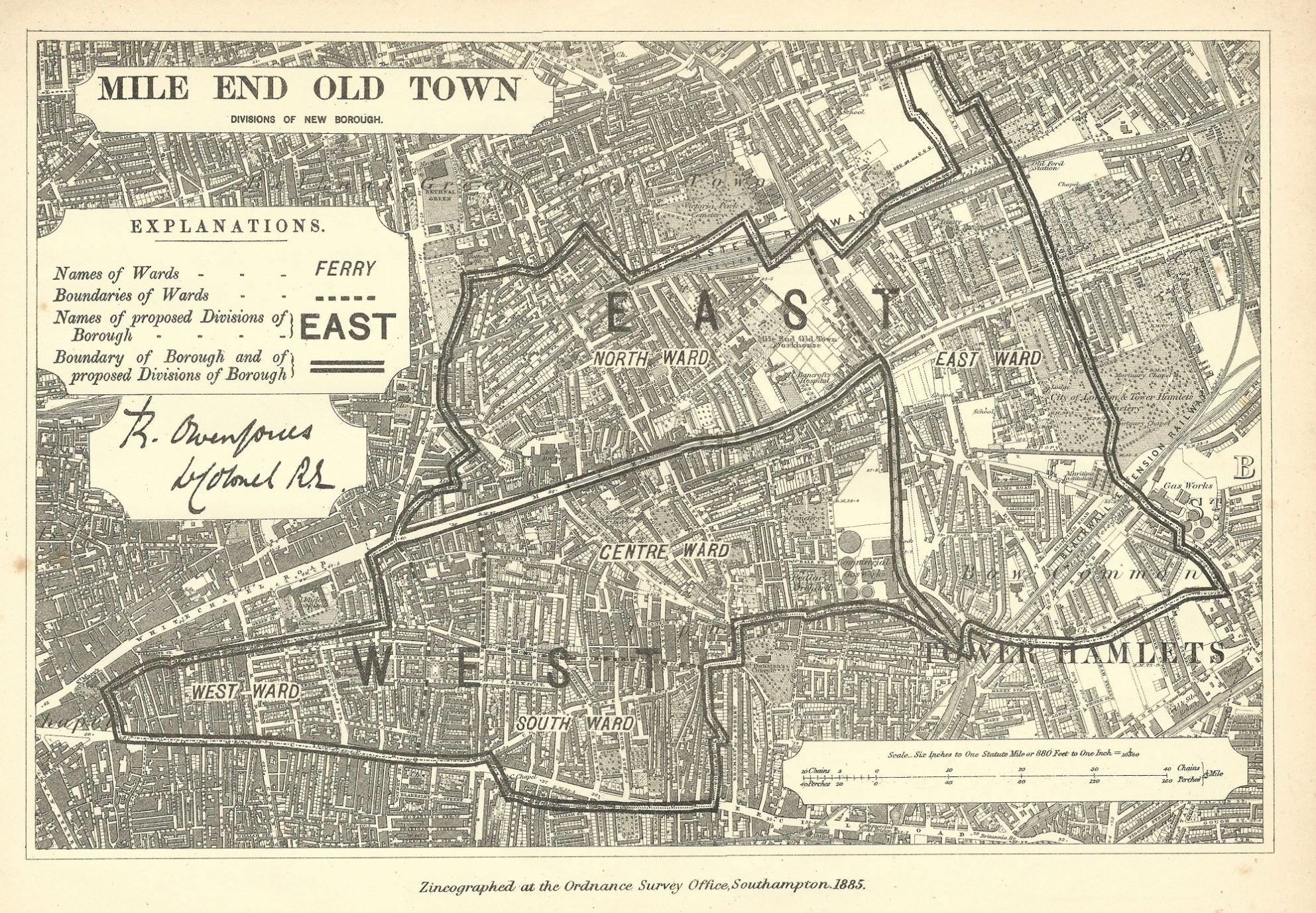 Mile End Old Town antique map Ordnance Survey 1885 – Maps and Antique ...