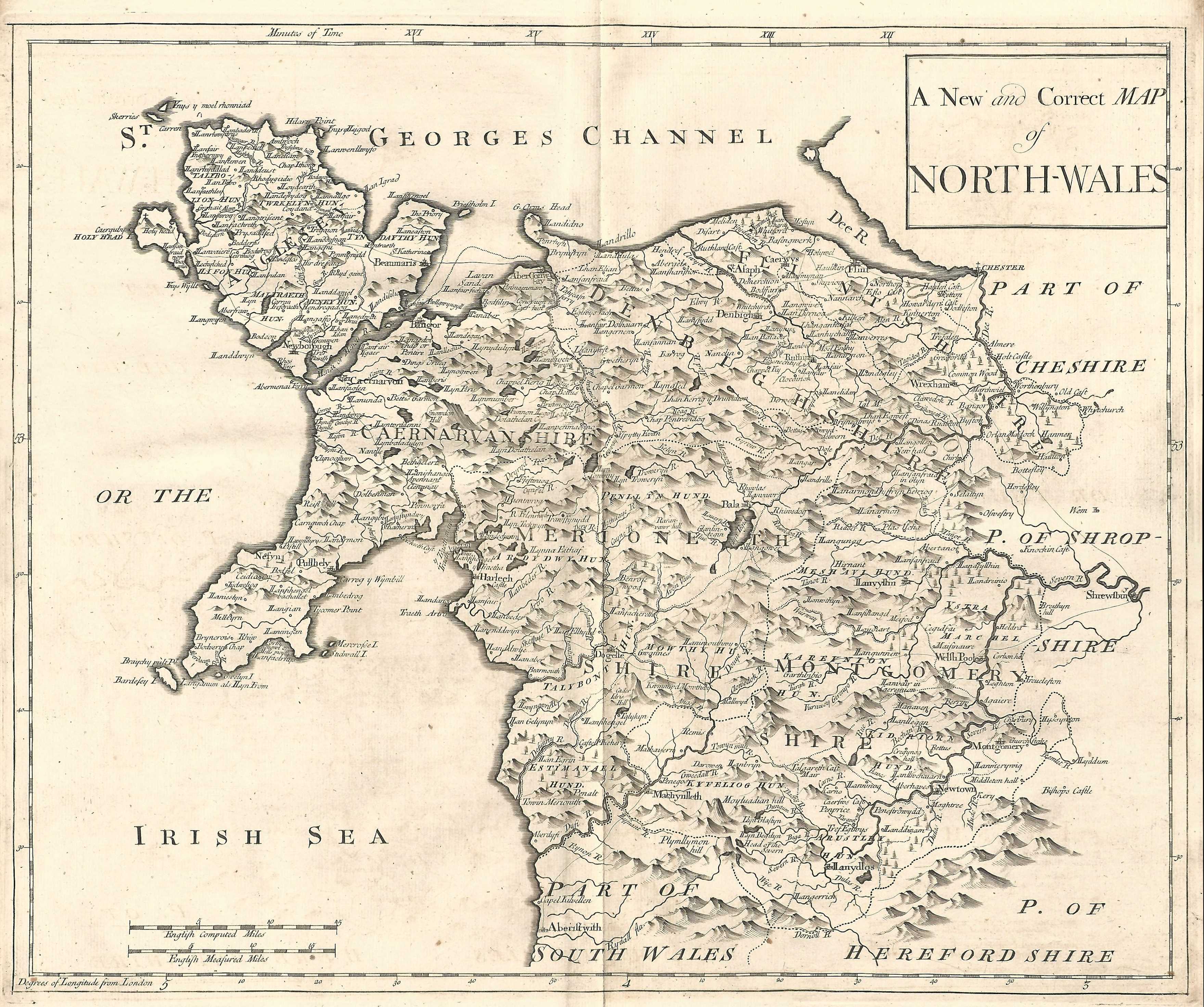 North Wales antique map by Robert Morden 1753 – Maps and Antique Prints