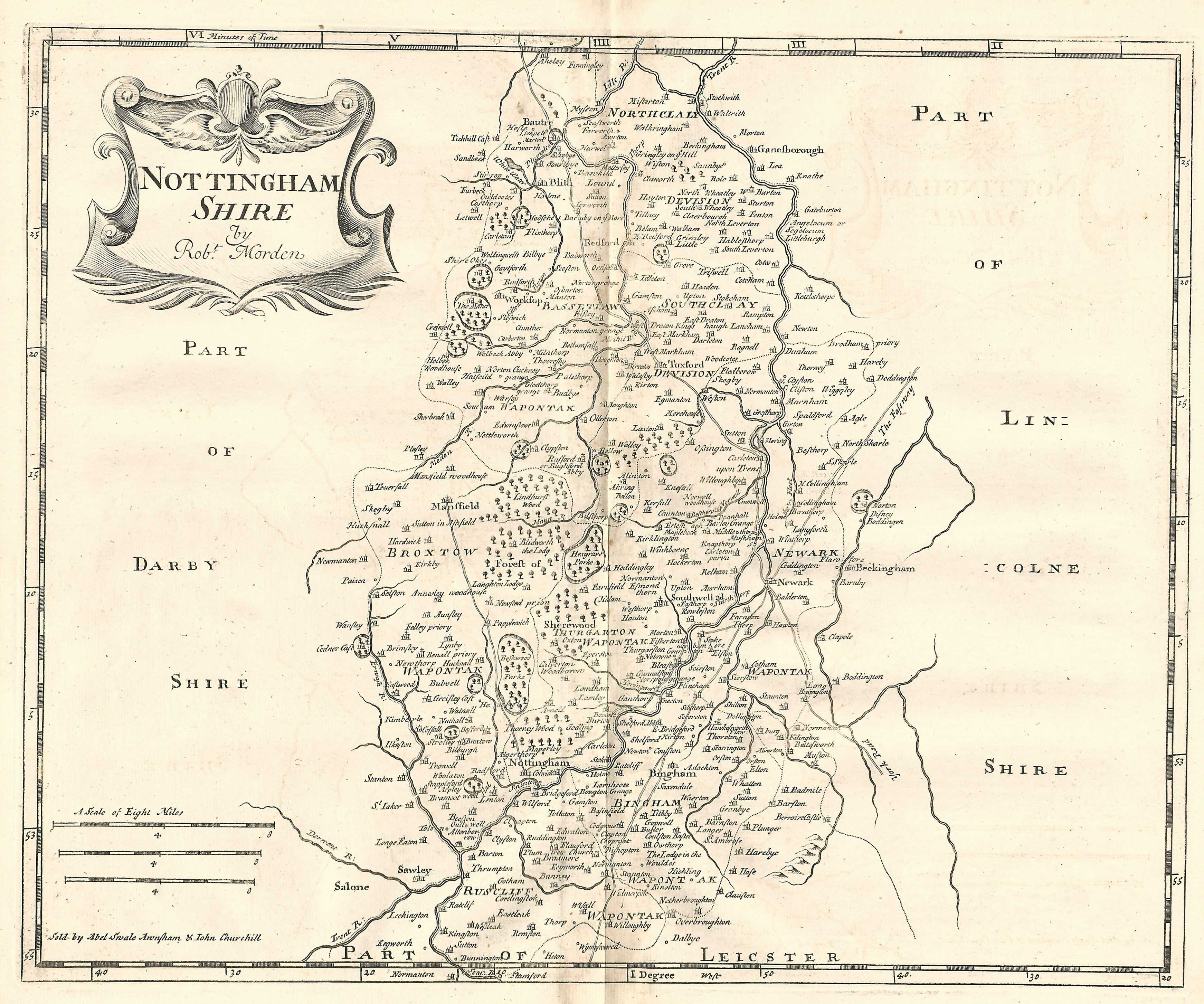 Nottinghamshire antique map by Robert Morden 1753 – Maps and Antique Prints