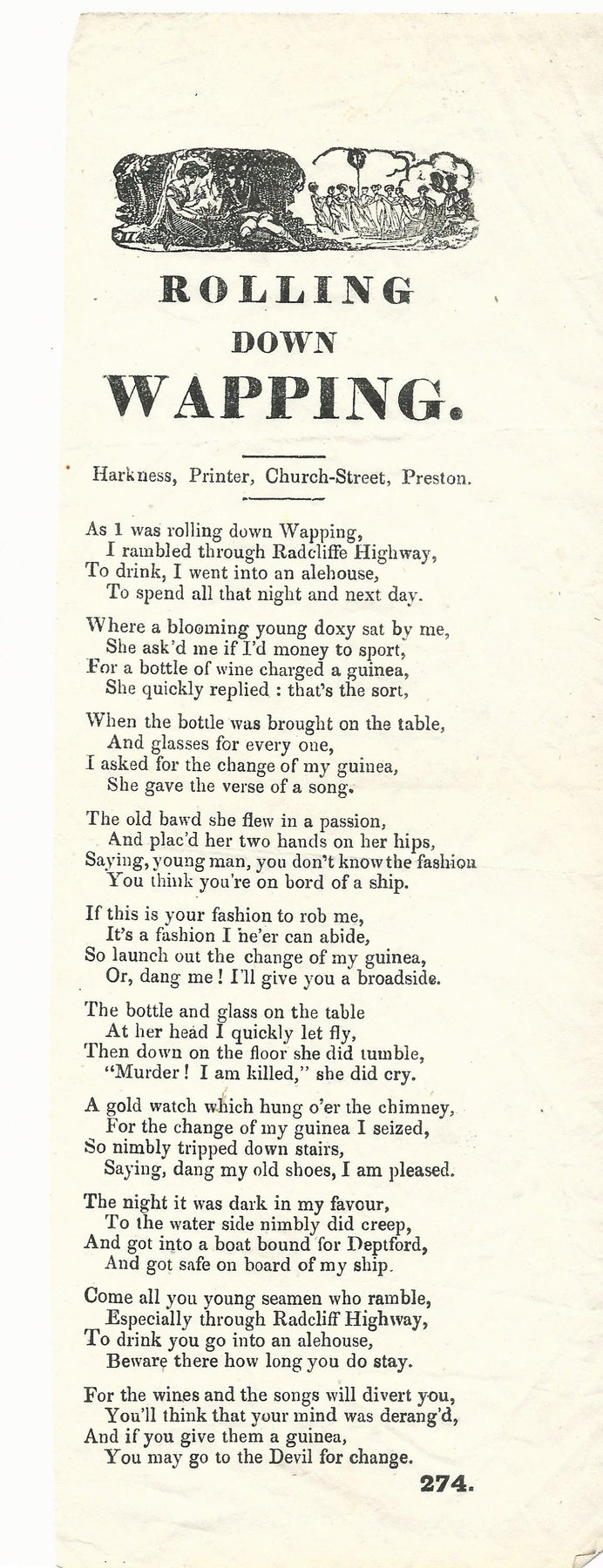 Wapping Victorian broadside "Rolling down Wapping" – Maps and Antique ...