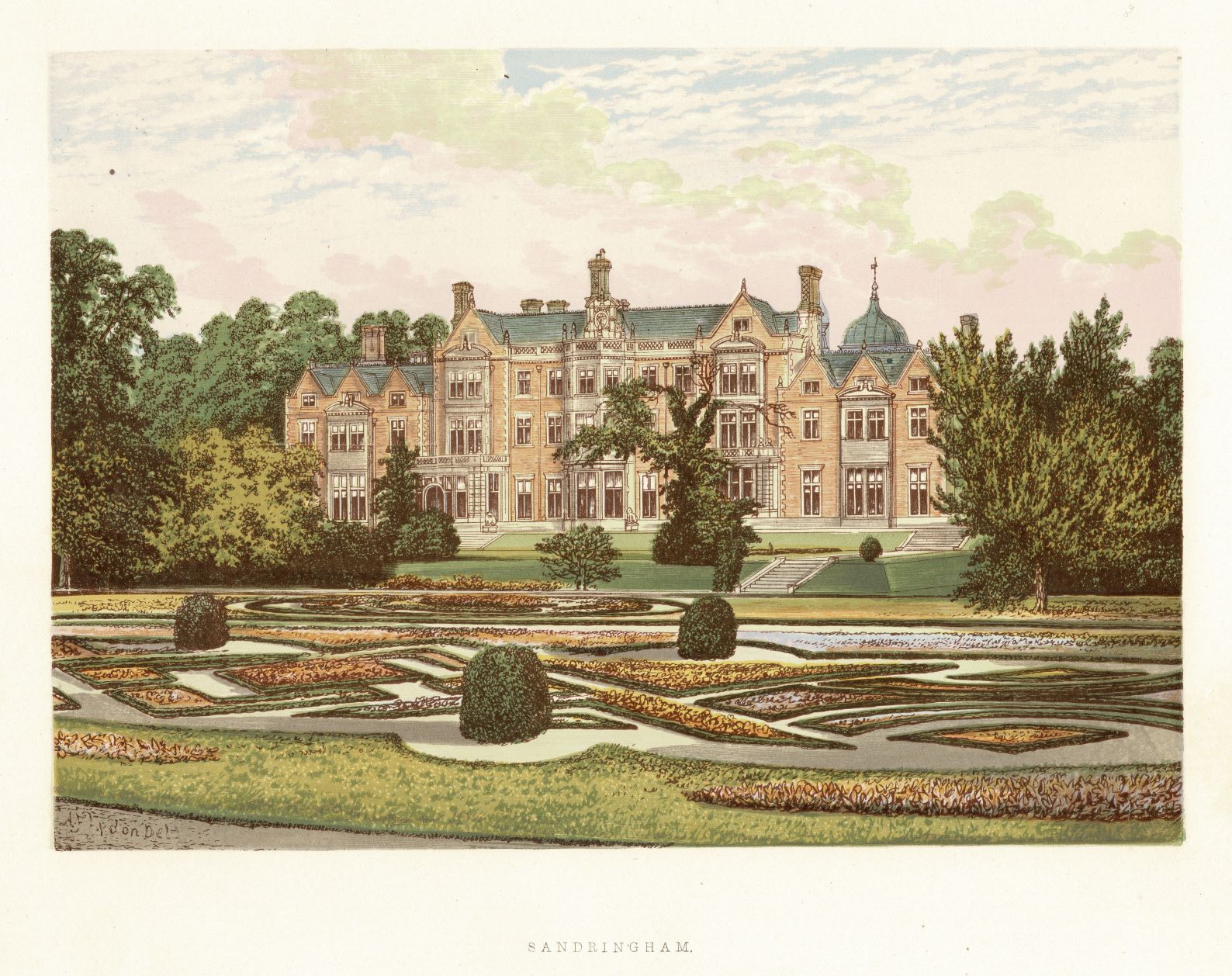 Sandringham Norfolk guaranteed original antique print 1880 – Maps and ...