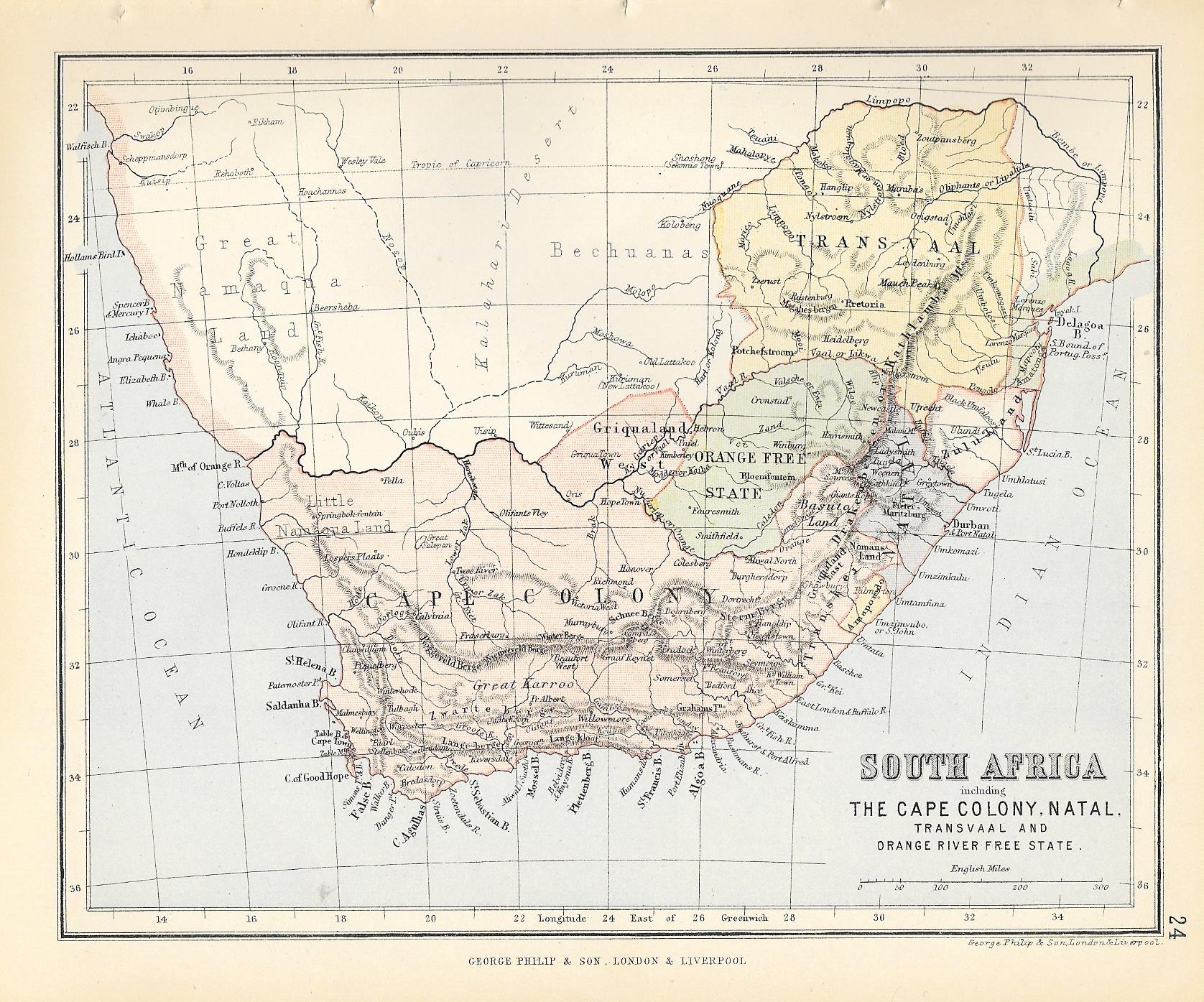 South Africa antique map 1882 – Maps and Antique Prints