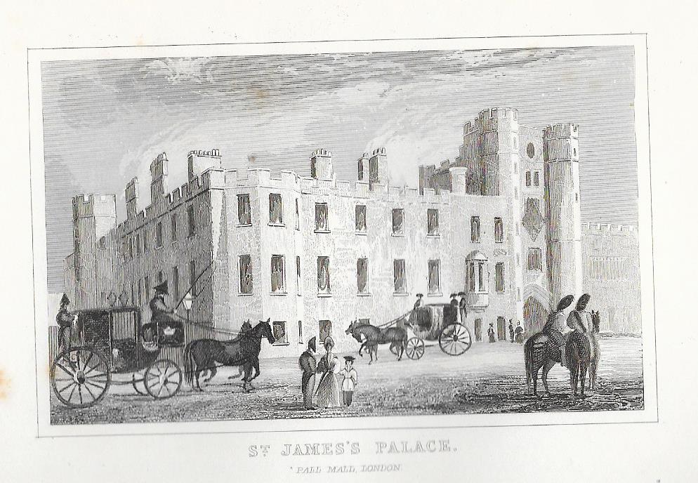 St James's Palace Pall Mall antique print 1845 – Maps and Antique Prints