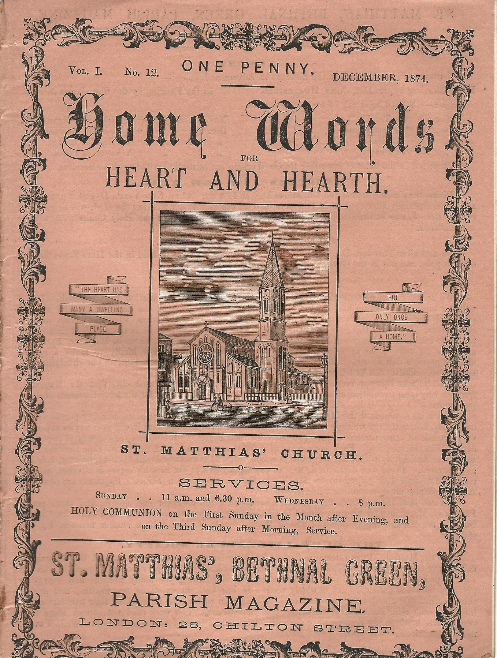 St Matthias Church Bethnal Green magazine 1874 – Maps and Antique Prints