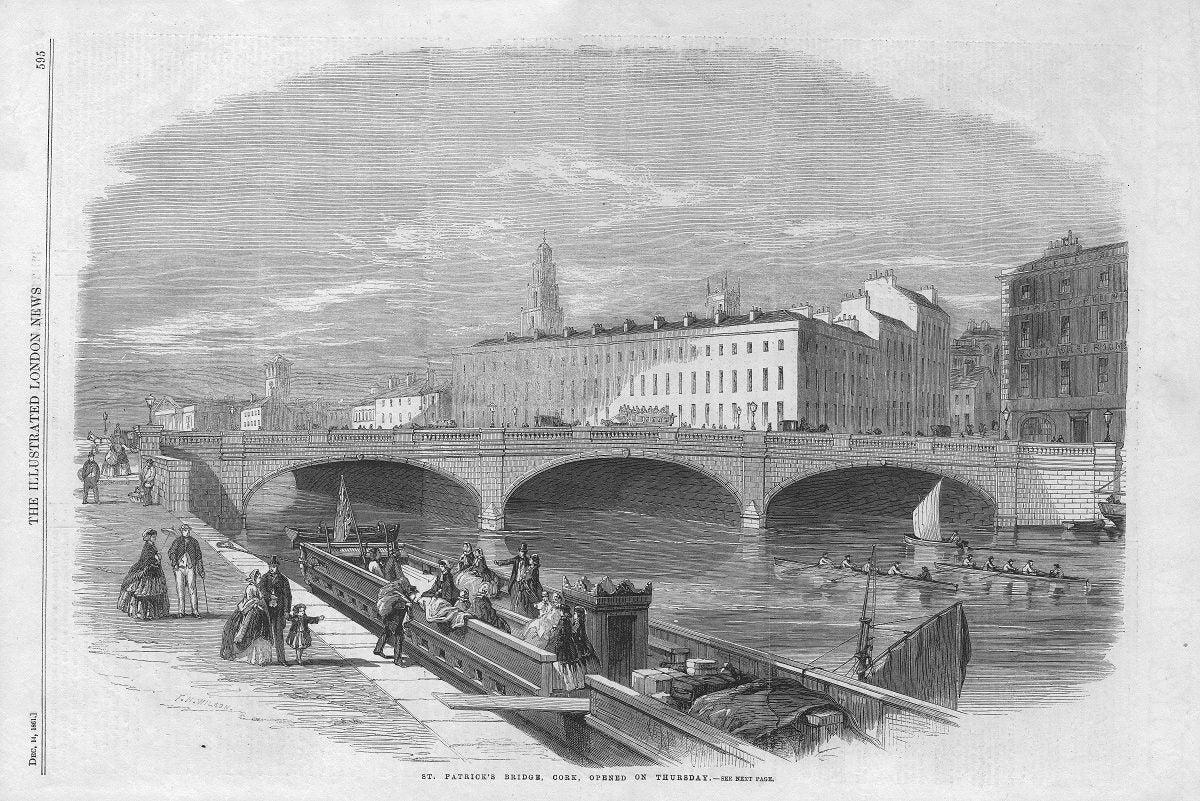 St. Patrick's Bridge Cork opening Ireland antique print 1861 – Maps and ...