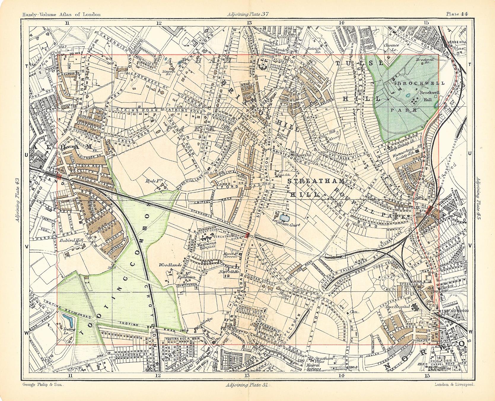 Streatham Hill antique map 1891 – Maps and Antique Prints