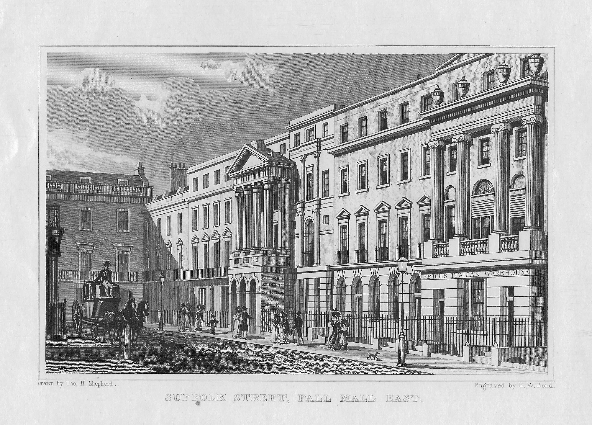 Suffolk Street Pall Mall London antique print 1830 – Frontispiece_Maps