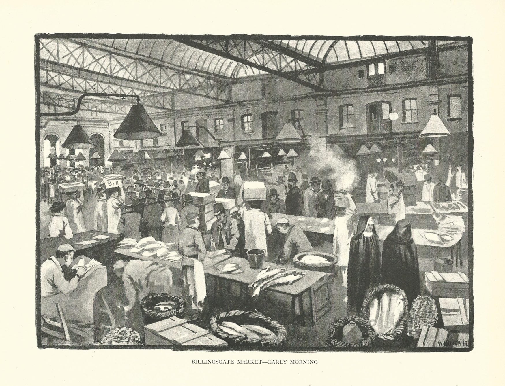 Billingsgate Market in the City of London antique print 1890 – Maps and ...