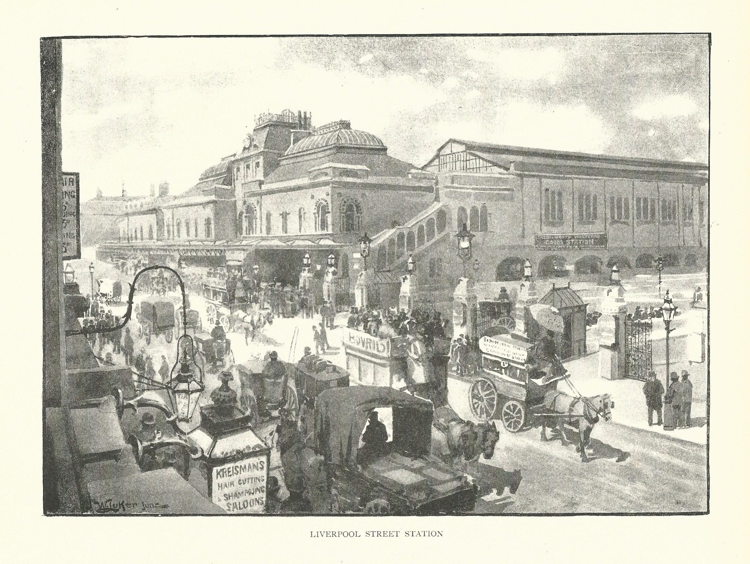 Liverpool Street Station London antique print published 1890 – Maps and ...