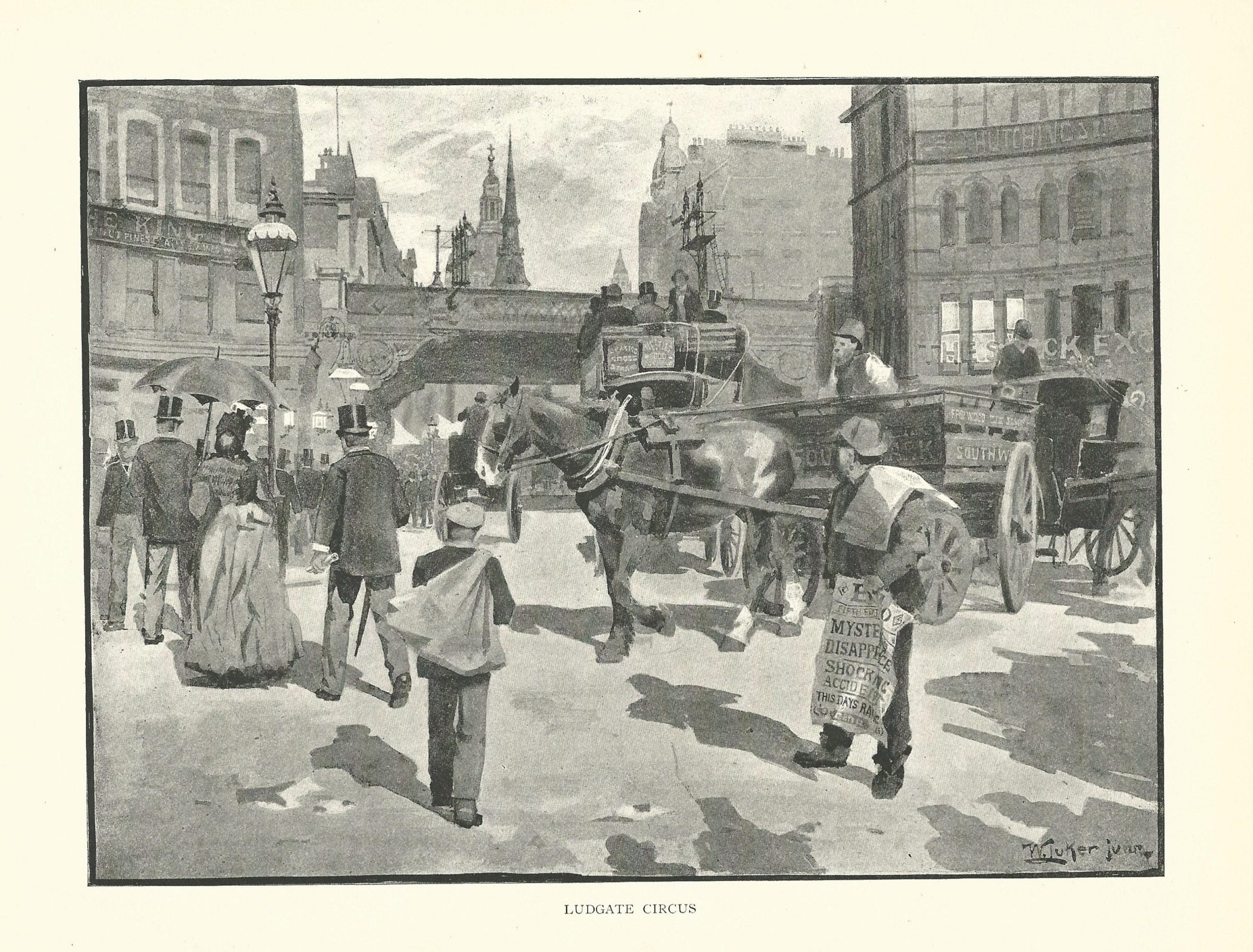 Ludgate Circus London antique print published 1890 – Maps and Antique ...