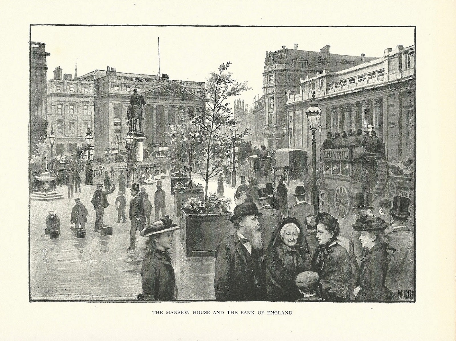 Mansion House and Bank of England antique print 1890 – Maps and Antique ...
