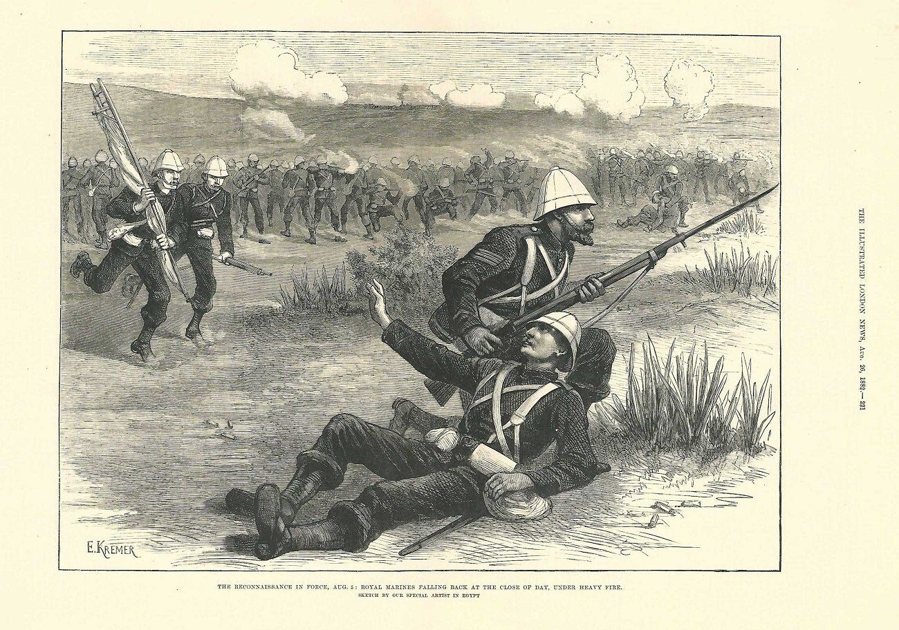 Royal Marines in Egypt antique print 1882 – Maps and Antique Prints