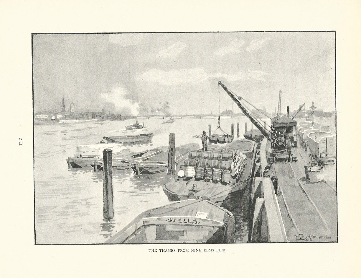 Nine Elms Pier Battersea antique print 1893 – Maps and Antique Prints