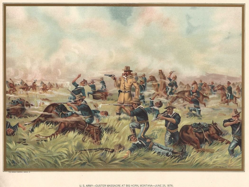 Custer at the Battle of Little Big Horn antique print 1899 – Maps and ...
