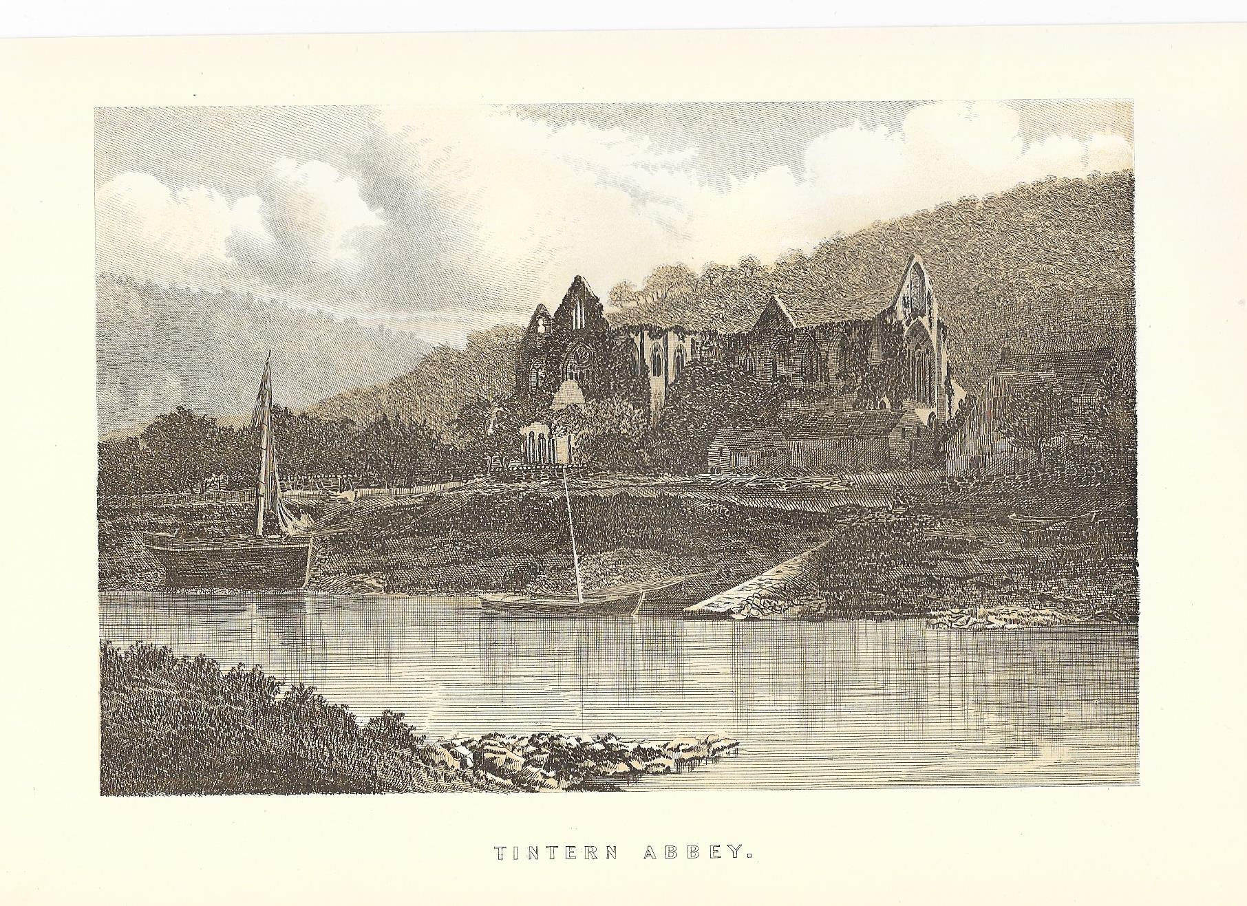 Tintern Abbey River Wye Wales antique print 1895 – Maps and Antique Prints