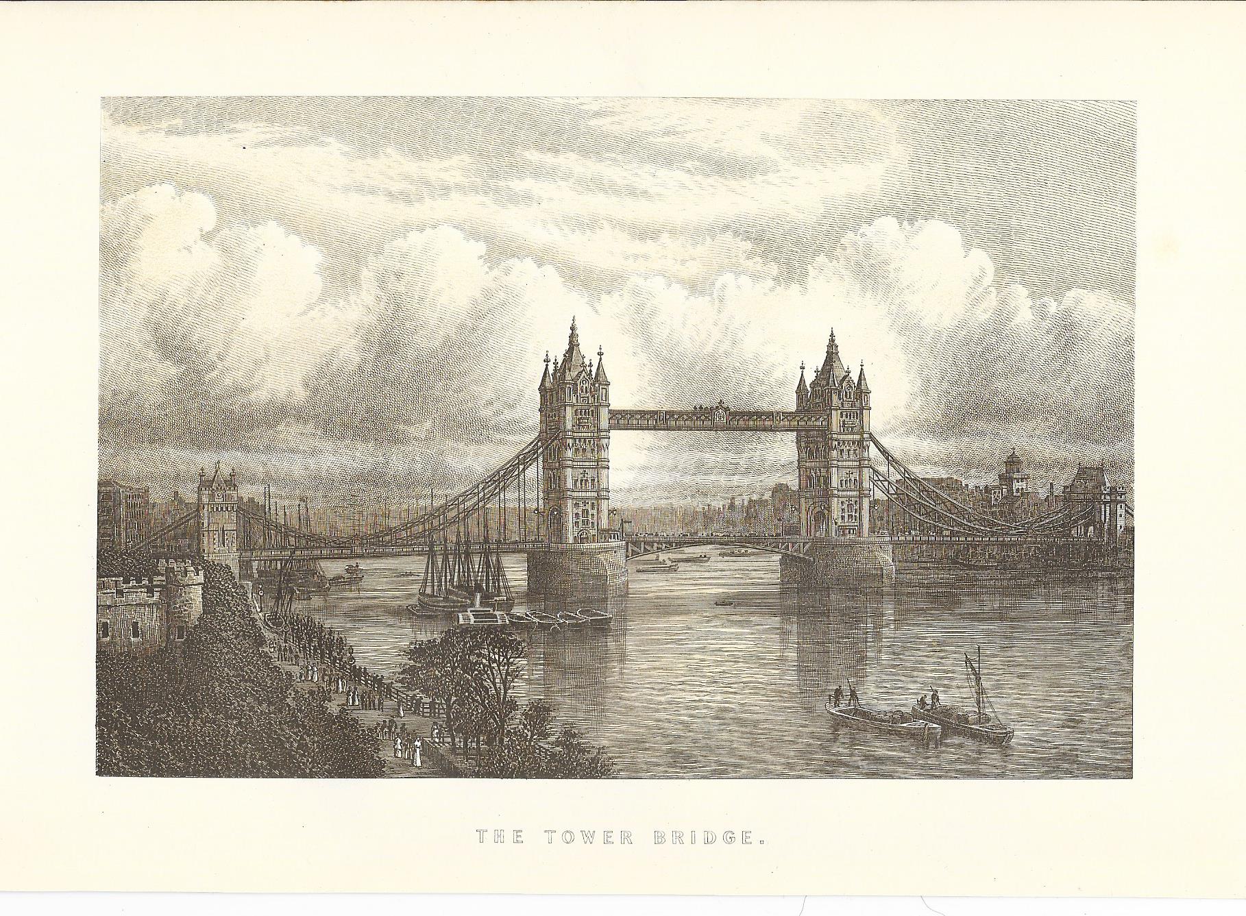 Tower Bridge London antique print 1895 – Maps and Antique Prints
