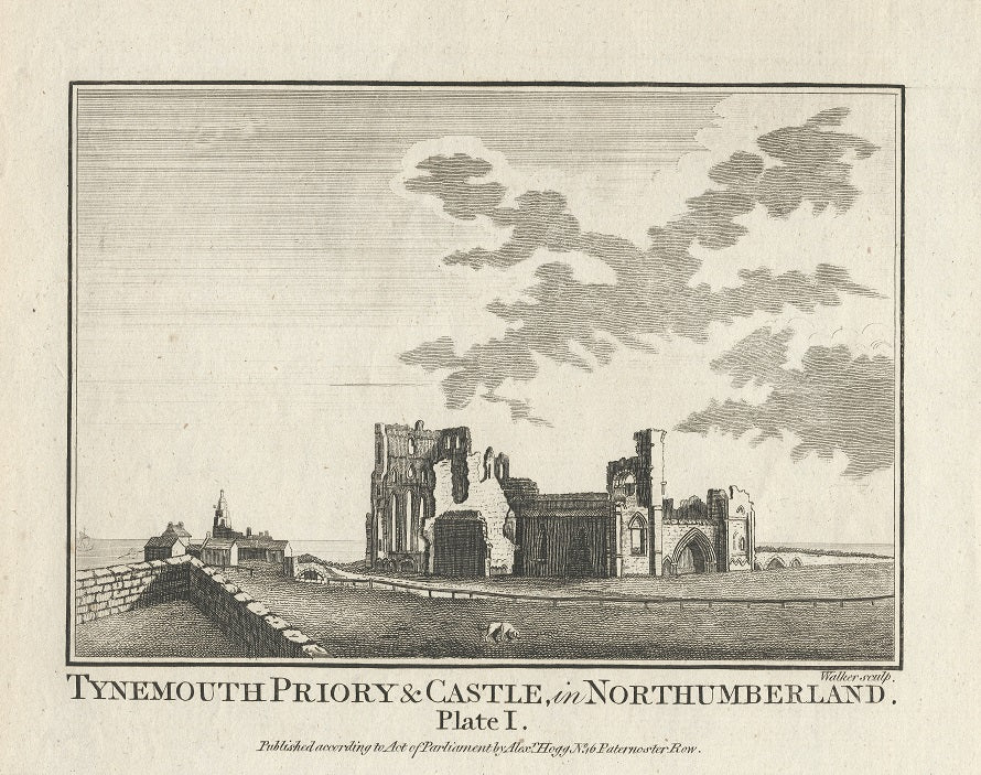 Tynemouth Priory & Castle Northumberland antique print – Maps and ...