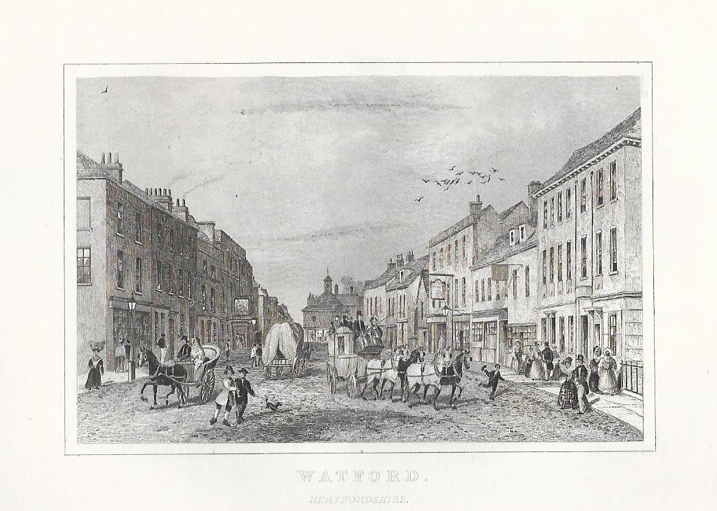 Watford Hertfordshire antique print 1845 – Maps and Antique Prints