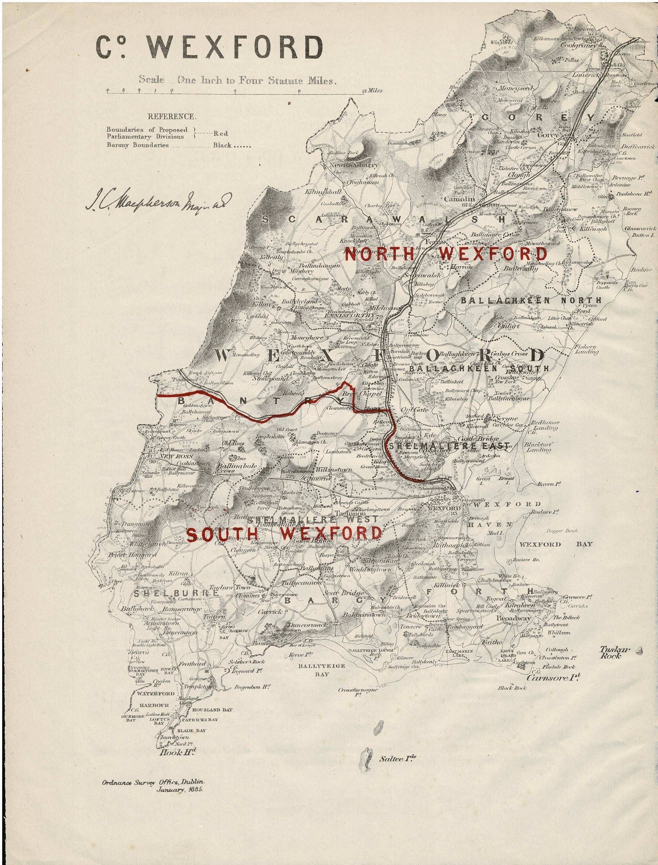 Wexford Ireland original 1885 Ordnance Survey antique map – Maps and ...
