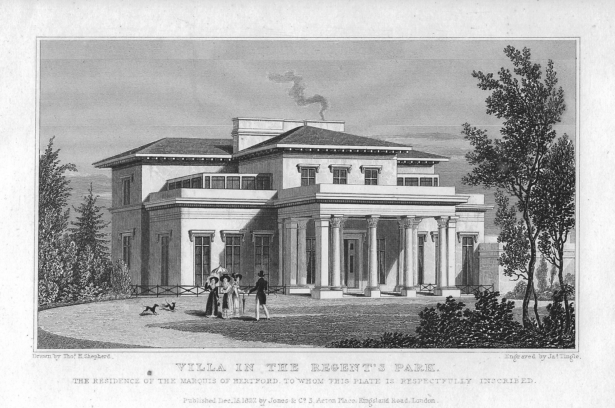 Regent's Park Villa designed by John Nash antique print 1830 – Maps and ...