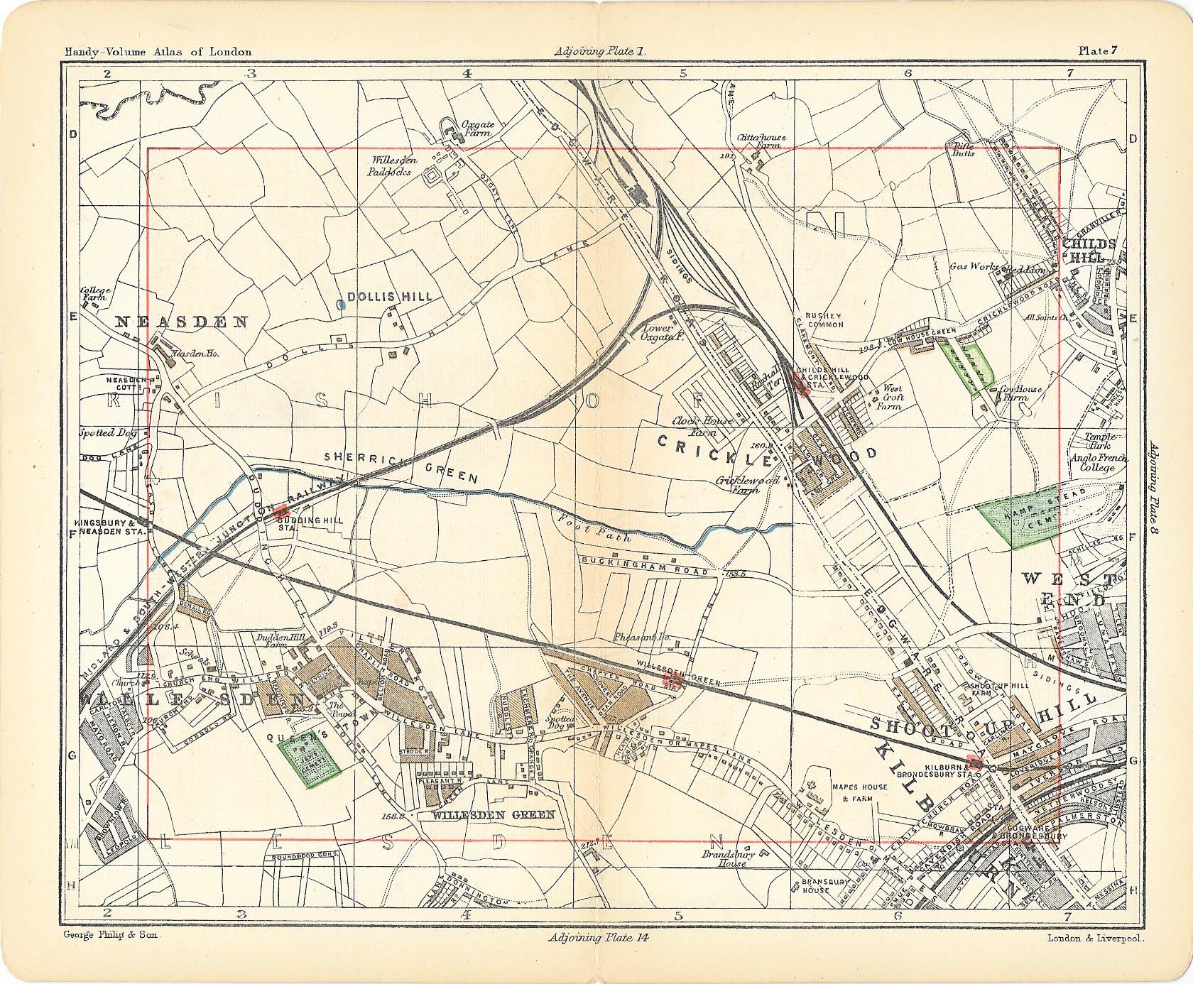 Cricklewood antique map – Maps and Antique Prints