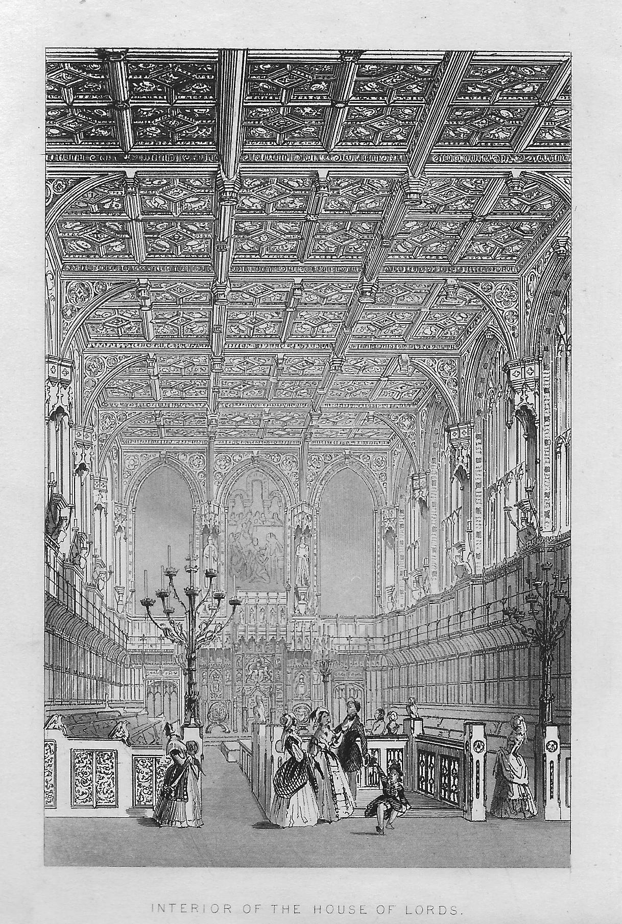 House of Lords Westminster antique print 1851 – Maps and Antique Prints