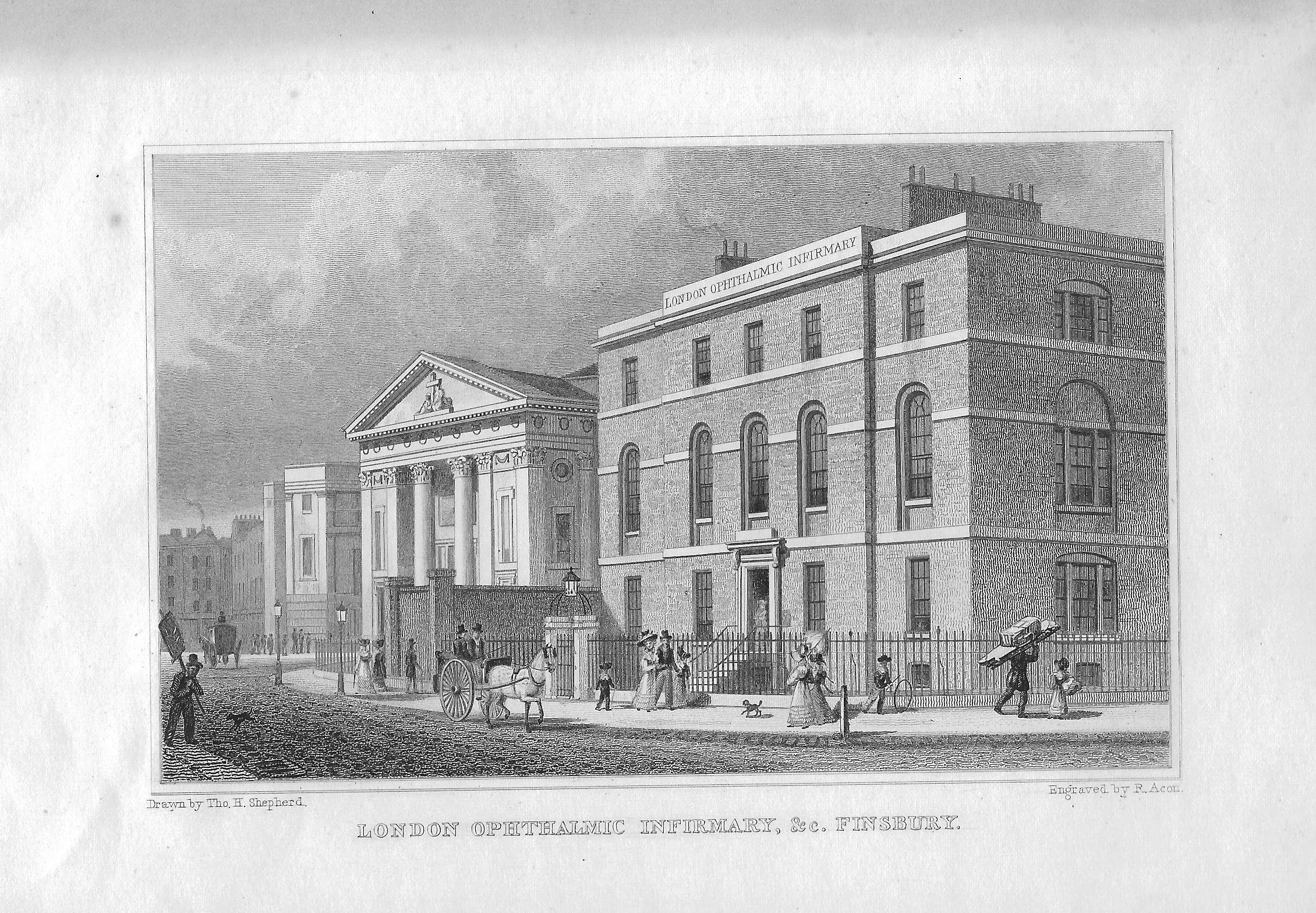 Moorfields Eye Hospital antique print 1830 – Maps and Antique Prints