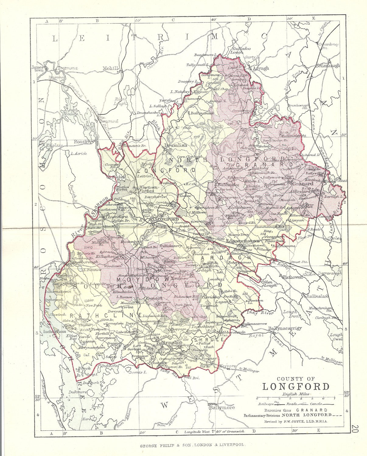 Longford Ireland antique map 1890 – Maps and Antique Prints