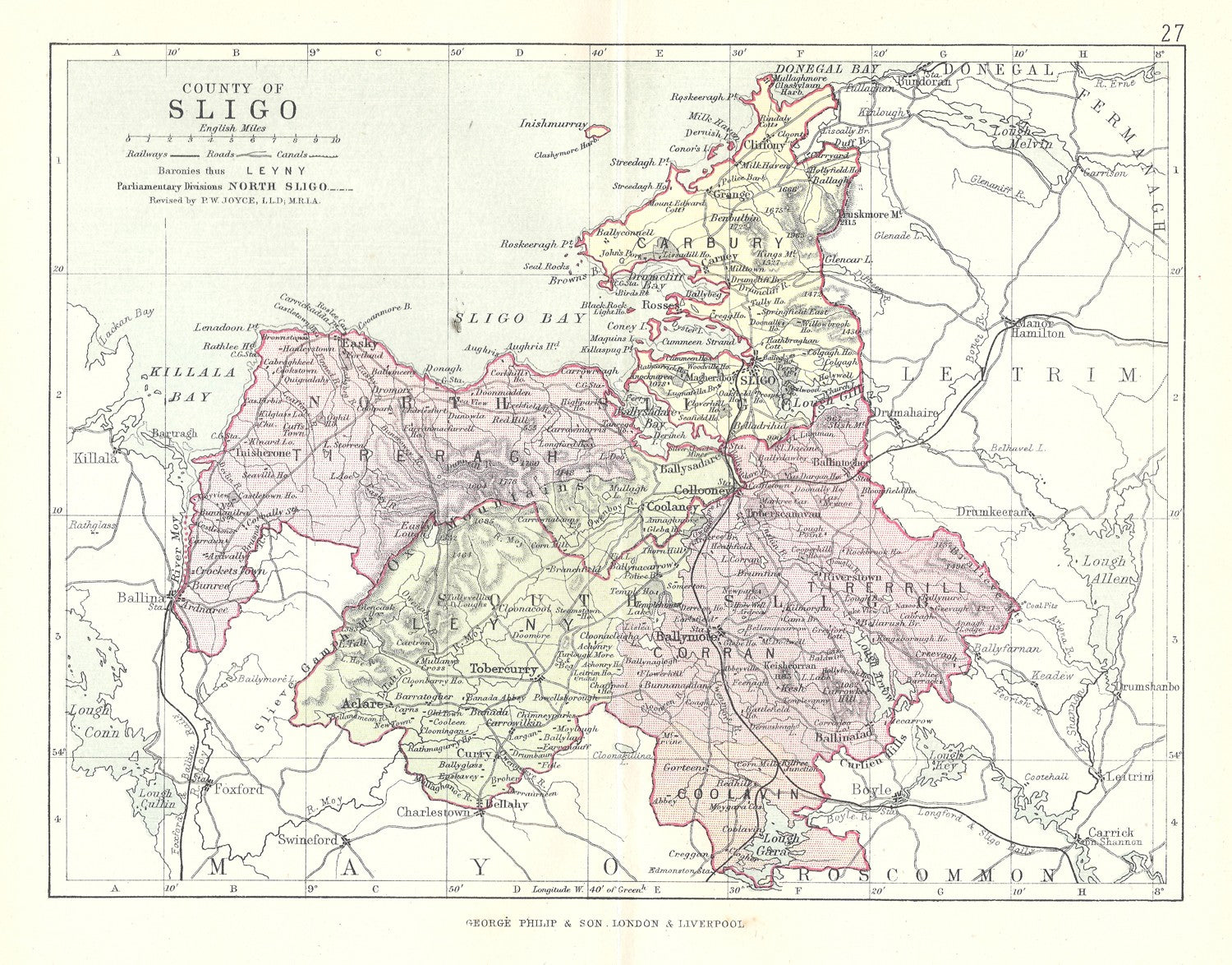 Sligo Ireland antique map published 1890 – Maps and Antique Prints