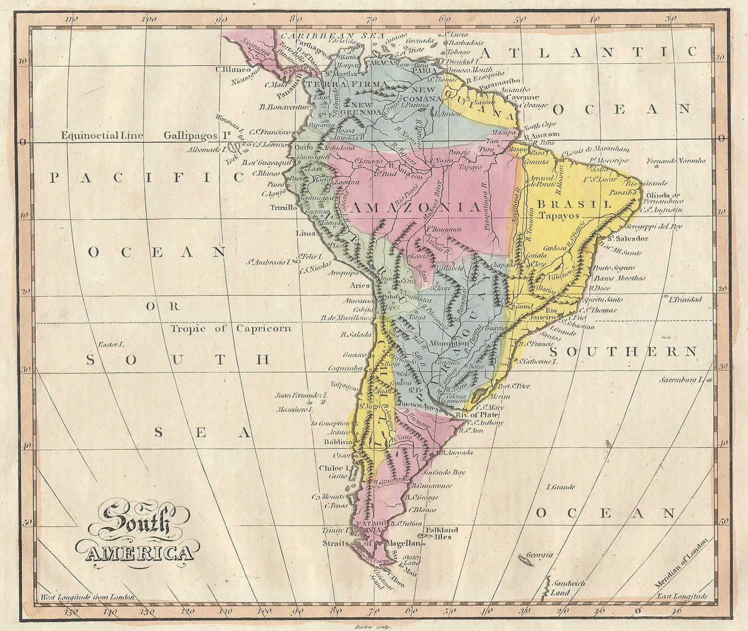 South America antique map 1815 – Maps and Antique Prints
