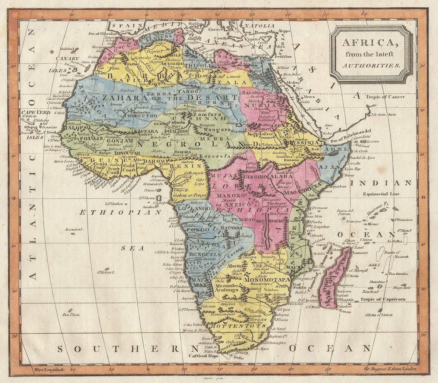 Africa original antique map published by Rev. Barclay in 1815 – Maps ...