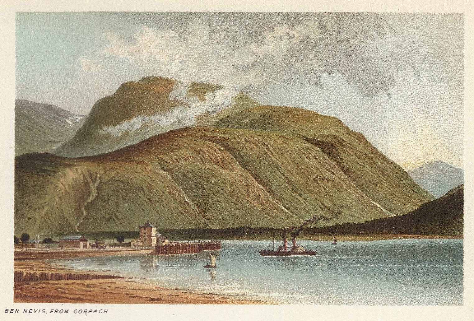 Ben Nevis from Corpach Scotland antique print 1889 – Maps and Antique ...