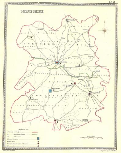 Shropshire parliamentary boundaries antique map published 1835 – Maps ...