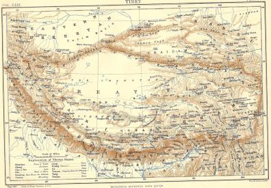 Tibet antique map Encyclopedia Britannica 1889 – Maps and Antique Prints